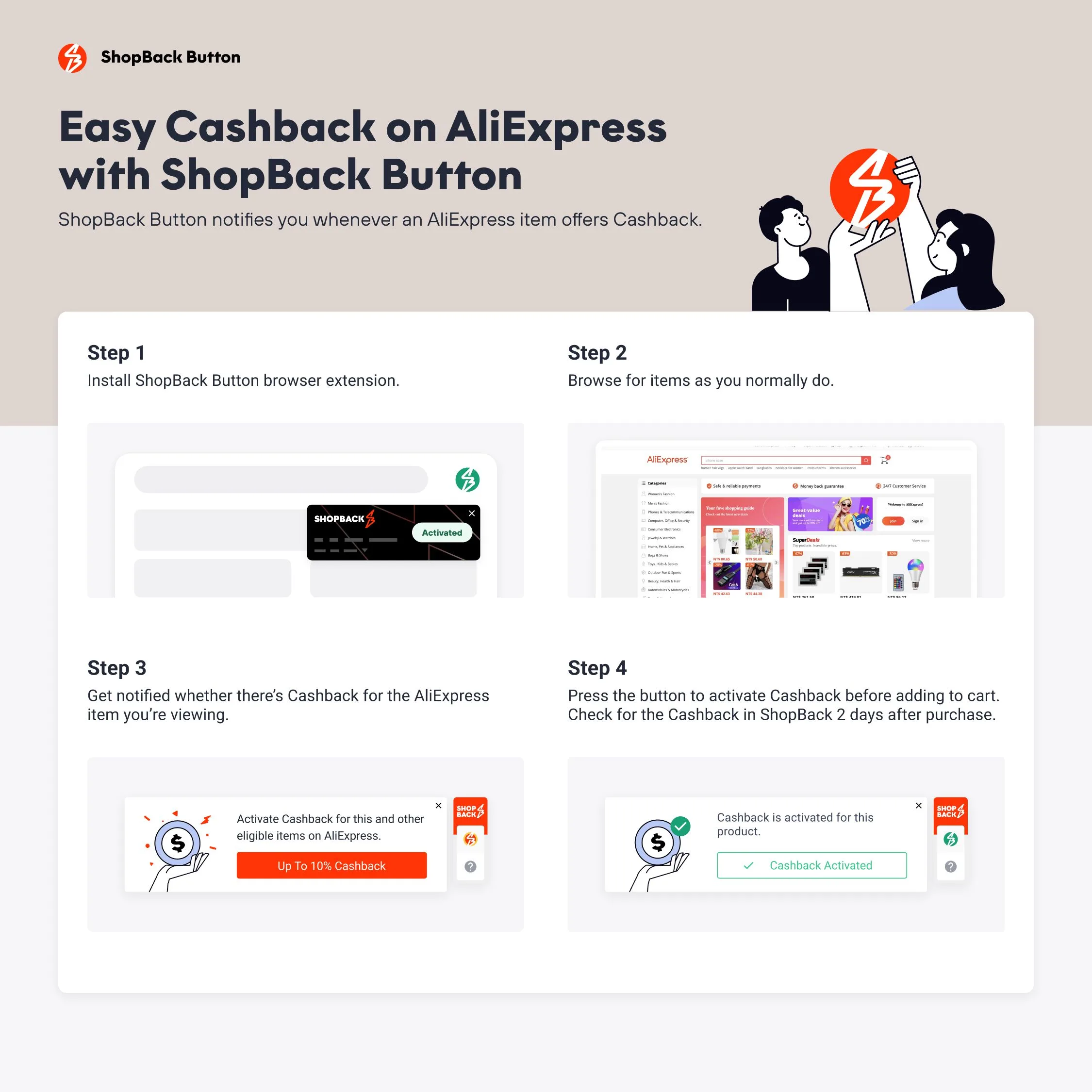 Earn Cashback on Aliexpress with ShopBack Button